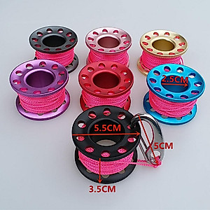 LEIPUPA Scuba Diving Finger Reel Spool with 10m Line and Clip for Underwater Divers - Purple