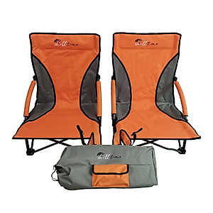 Chill Time Beach Chair, 2-Pack – Lightweight, Heavy Duty Outdoor Folding Chairs, Portable Backpack Carrying Case Included, Padded Armrests & Backrests, Durable Steel Frame Holds up to 300 lbs, RPBC2P