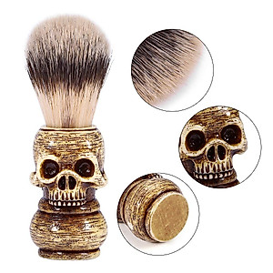 Shaving Brush,Shave Brush for Men,Men's Beard Shaving Brush, Shaving Cream Brush, Make Up Skull Head, Hair Salon, Beard Shaving Brush for Hair Salon,Home,Men's Grooming Tool