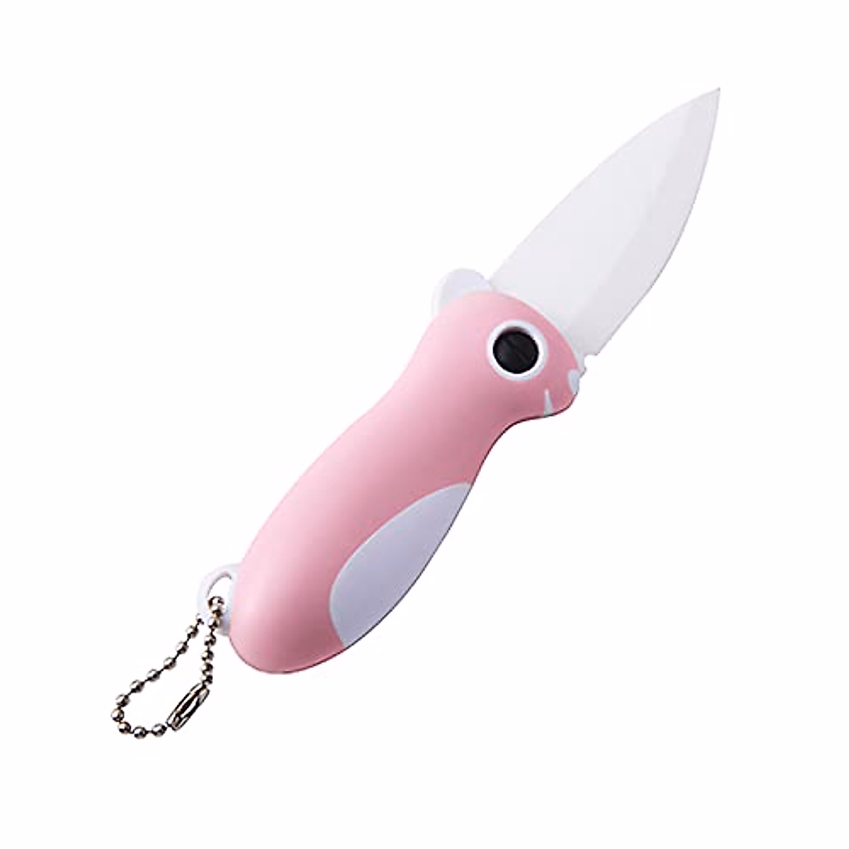 COLLMORE Ceramic Paring Knife - Small Folding Pocket Knife with 2.3in Sharp Blade - 1.3oz Mini Cute Portable Fruit Knife for Travel, Camping, Kitchen, Women, Men(Pink)