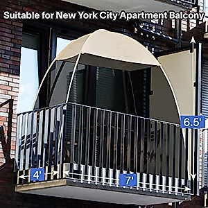 EighteenTek Screen House Room Pop Up Gazebo Outdoor Camping Canopy Tent Sun Shade Shelter Mesh Walls Not Waterproof 7’x4’x6.5’H Beige