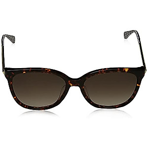 Kate Spade New York Women's Britton/G/S Square Sunglasses, Dark Havana/Brown Gradient, 55mm, 17mm