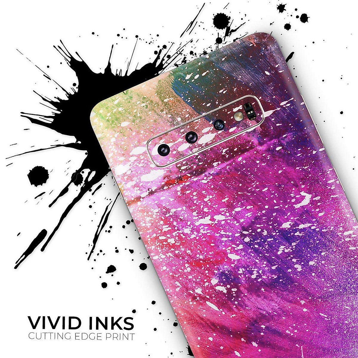 DesignSkinz Abstract Neon Paint Explosion Protective Vinyl Decal Wrap Skin Cover Compatible with The Samsung Galaxy S20 (Screen Trim & Back Glass Skin)