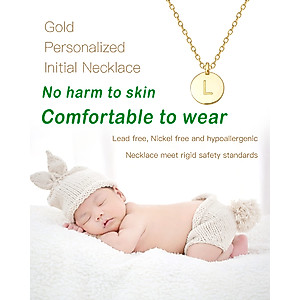 L Necklace, Personalized Necklaces for Women, Letter Initial Custom Name Necklace, Gold Necklaces for Women