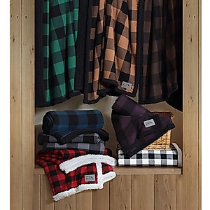 Eddie Bauer - Blanket, Super Soft Reversible Sherpa & Brushed Fleece Bedding, Throw Blankets for Couch, Ideal for Lounging (Cabin Plaid Grey)