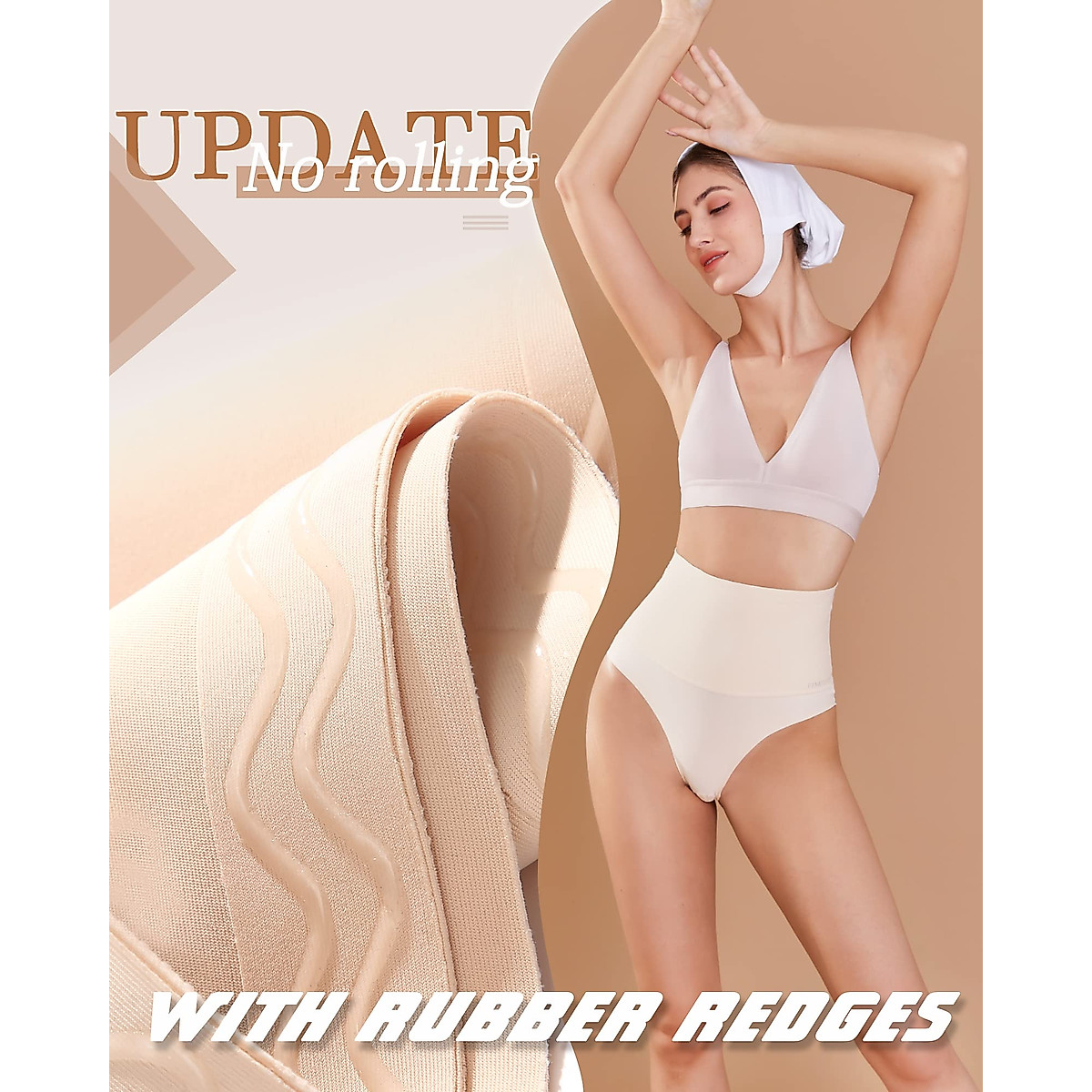 FINETOO Tummy Control Underwear for Women High Waisted Nylon Brief No Show Womens Bikini Seamless Panties 4pack S-XXXL