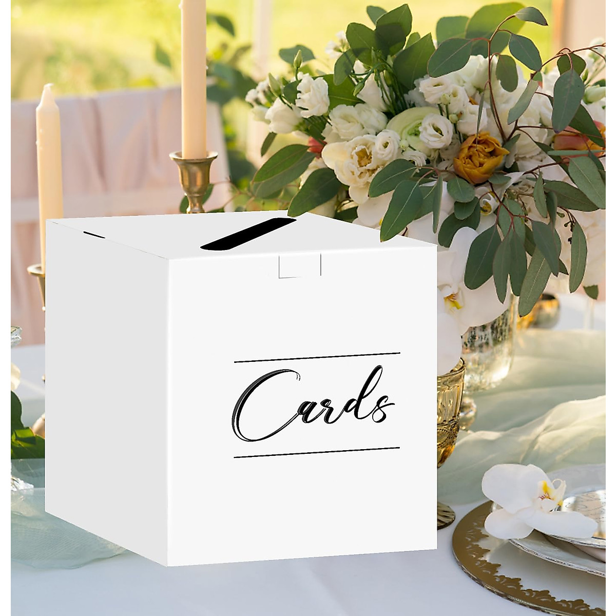 HEIPINIUYE Black Card Box Holder Wedding Card Box Money Box Card Box Holder for Wedding Baby Shower Bridal Shower Birthday Party Favor Table Centerpiece Decoration