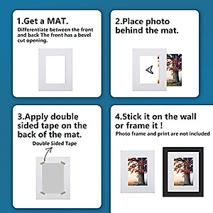 Somime 10 Pack Pre-Cut 11 x 14 White Picture Mats for 8x10 Photos - White Core Bevel Cut Frame Matte, Acid Free, Ideal for Frames/Artwork/Prints