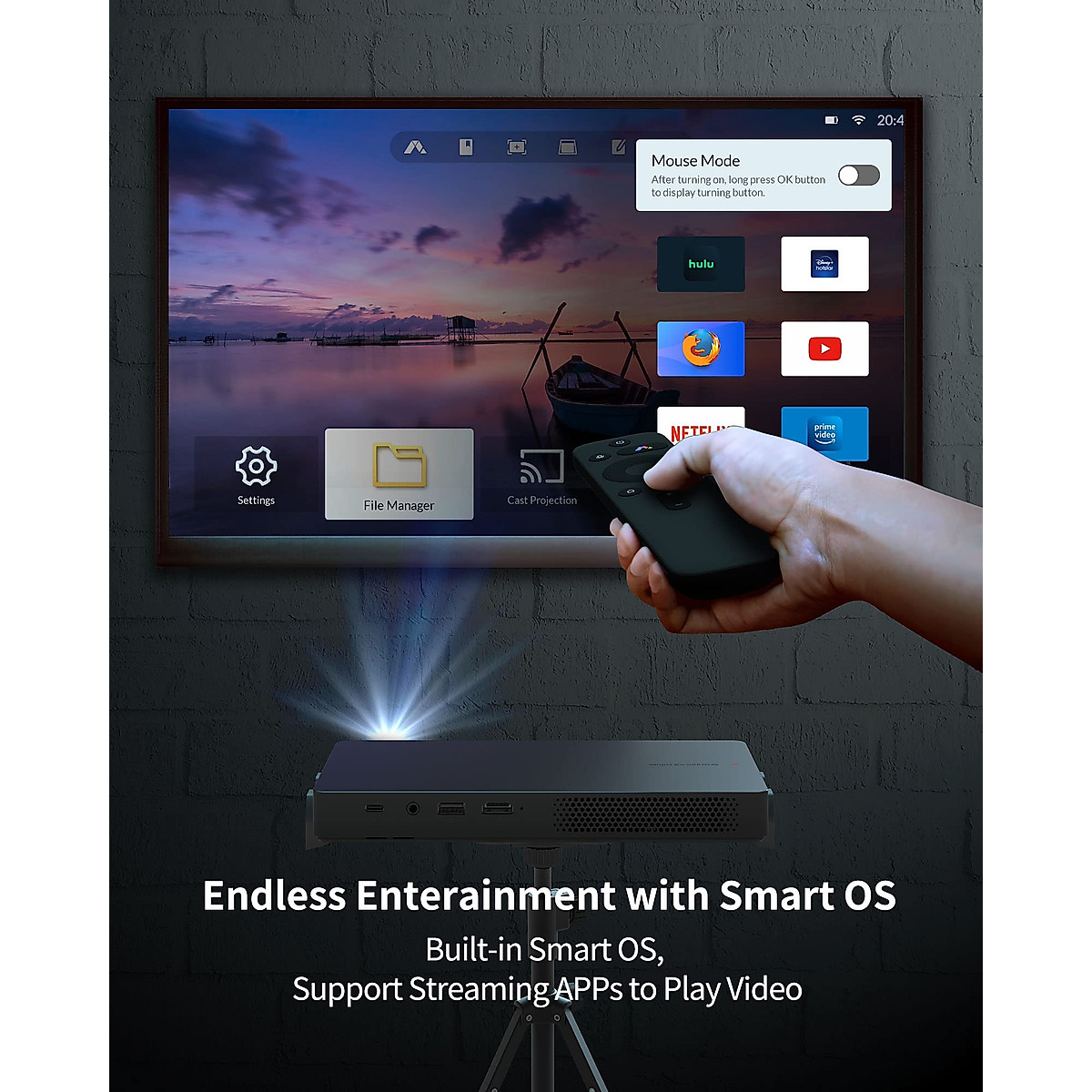 WEMAX Go Advanced Portable Laser Projector with Mini Projector Tripod Stand, 600 ANSI Lumens, 1.5Hrs Battery