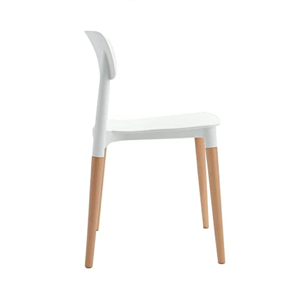 Porthos Home Clyde Dining Chairs Set of 4 with Waterproof and Stain-Resistant PP Plastic Back, Seat and Legs with Woody Accents (Space-Saving Stackable Design for Dining Rooms