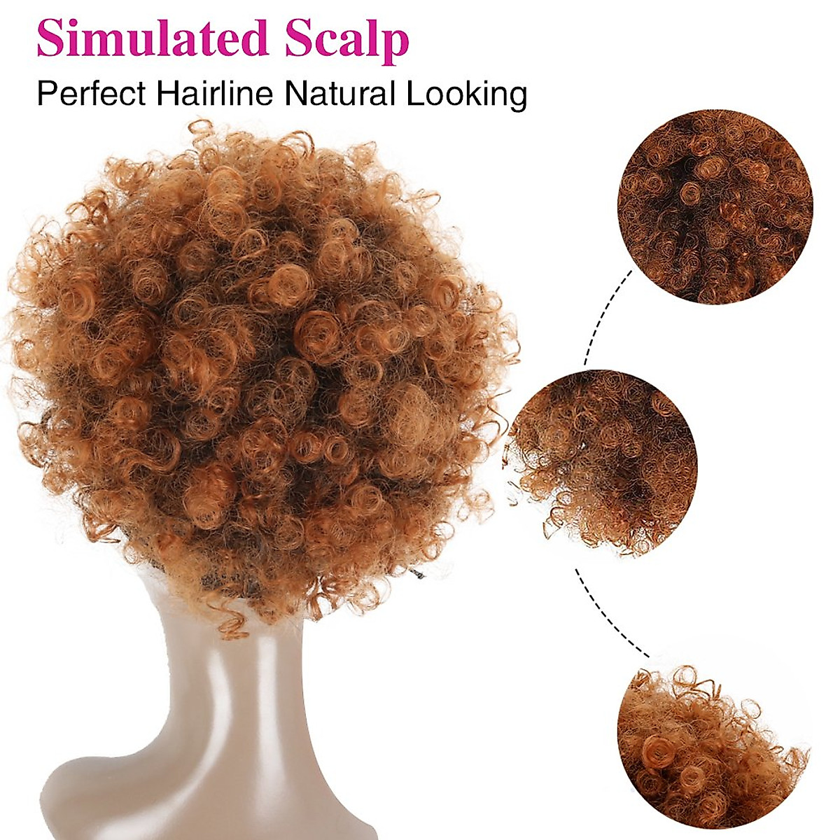 LEOSA High Puff Afro Ponytail Drawstring Short Afro Kinky Curly Pony Tail Clip in on Synthetic Curly Hair Bun Made of Kanekalon Fiber Puff Ponytail Wrap Updo Hair Extensions with Clips (T1B/30)