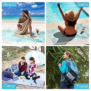 Airensky Microfiber Beach Towel, Oversized Pool Towel 72" x 36", Sand-Free Beach Towel, Quick Drying, Super Absorbent, Soft Breathable (2 Pack Shark+Dolphin)