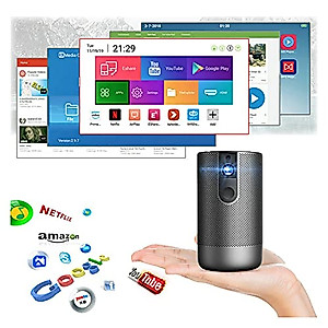 Upgraded Portable Android 7.1 Full HD 1080P 3D Home Theater Projector,1920x1080p WiFi LED Video Game Proyector Beamer ( Color : 2pcs 3D Glasses )