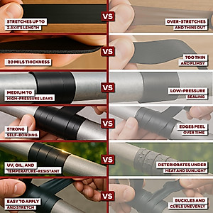 XFasten Self Fusing Silicone Tape Black 1" X 36-Foot, Silicone Tape for Plumbing, Leak Seal Tape Waterproof, Silicone Grip Tape, Rubber Tape Thick for Pipe, Hose Repair Tape, Stop Leak Tape