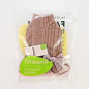 Fitwarm Knitted Dog Tulle Sweater Dress, Dog Winter Clothes for Small Dogs Girl, Cat Apparel, Pink, XS