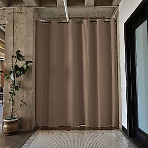 Room/Dividers/Now Tension Rod Room Divider Curtain Kit - Large A, 8ft Tall x 6ft 8in - 9ft 6in Wide (Mocha) | Premium Curtains for Room Partition, Create Privacy, Blackout, Noise Reduction
