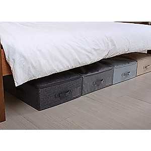 iwill CREATE PRO Large Under the Bed Storage Container for Duvets, Blankets Bedding Accessories, Black Gray