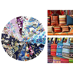 Fancyes 20 Pieces Quilting Fabric Japanese Styles Handwork Pattern Printing Fashion Jelly Roll Strips Thickened Cotton for Sewing DIY, B