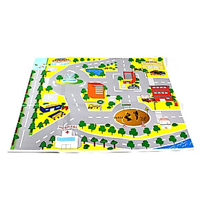 Diecast Police and Rescue Emergency Crew With Play Mat, 46 Pcs Toy Playset Emergency Vehicle Theme