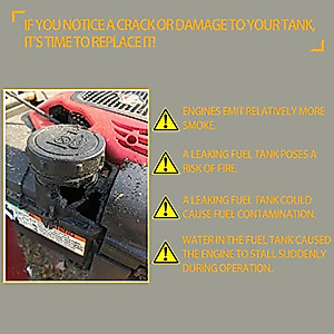 699374 Gas Fuel Tank with Cap for Briggs & Stratton Engines Compatible with John Deere, Troy Bilt, Craftsman & More Replaces# 494213 495224 499618 693377
