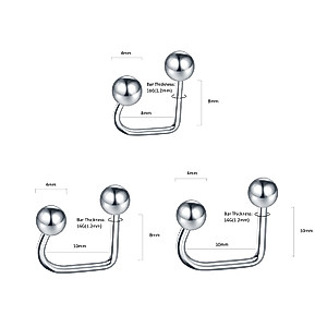 Xpircn 16G Stainless Steel Lip Monroe Medusa Stud Piercing Ball Cone Lippy Loop Labret U Shaped Lip Rings Piercing Jewelry 8mm 10mm (Silver)