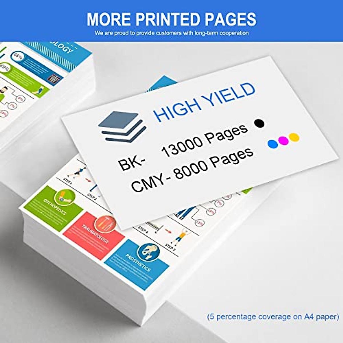 Versalink C8000 Toner Cartridge Set - DRAWN 4 Pack 106R04037 106R04034 106R04035 106R04036 Toner Replacement for Xerox Versalink C8000 Printer (BK/C/M/Y)