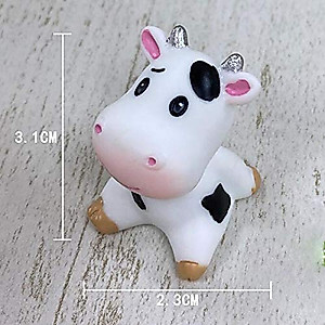8pcs Mini Cow Animals Miniature Cow Figurines Fairy Garden Miniature Cattle Farm Figurines DIY Terrarium Crafts Moss Landscape Ornament Plant Pot Craft Dollhouse Decoration