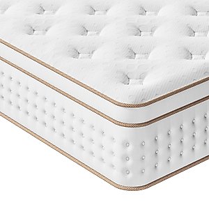 Vesgantti King Mattress, 14 Inch Memory Foam Hybrid Mattress in a Box with Individual Pocket Spring, King Size Mattress for Pressure Relief, Motion Isolation, Medium Firm Support