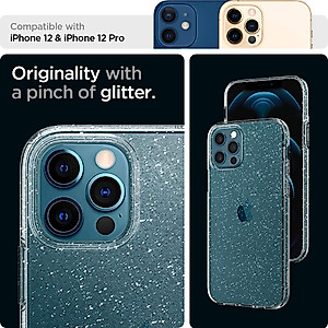 Spigen Liquid Crystal Glitter Designed for iPhone 12 Case (2020) / Designed for iPhone 12 Pro Case (2020). - Crystal Quartz
