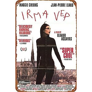 Irma Vep Funny Metal Tin Sign Vintage Black Wall Art Decoration Living Room Bathroom Kitchen Poster Decor 8 * 12 Inches