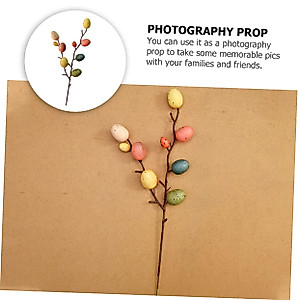 Abaodam 2pcs 5 Egg Decoration DIY Easter Eggs Floral Branches for Easter pots for Indoor Plants Easter Egg Twigs Easter Tree Branches Easter Eggs Decor Easter stem Foam Suite Household