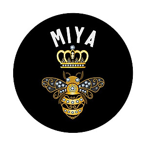 Miya Name Miya Birthday Gifts Queen Crown Bee Miya PopSockets Swappable PopGrip