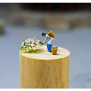 35 Pcs Static Grass Tuft Model Grass Tufts Railway Artificial Grass and 28 Pcs Bushy Tuft Pink Flower Cluster Vegetation Groups for DIY Architecture Building Model Train Landscape Railroad Scenery