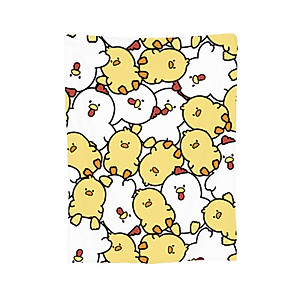Chicken Blanket, Cute Cartoon Hen Super Soft Warm Bedding Bed Throw Blankets Girls Boys Gifts for Couch Bedroom Sofa Office, All Season Cozy Flannel Plush Blanket for Kids Adults, 50"X40"