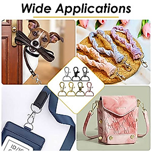 Swivel Clasp Hooks, Anezus 80Pcs Key Chain Clip Hooks, D Ring Clip Lanyard Hardware for Keychain Making, Lanyard Making, Purse Hardware, DIY Craft (3/4” Inside Width)