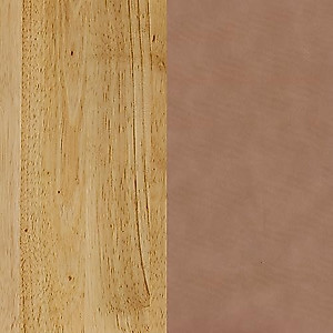 Nathan James Evelyn Scandinavian Brushed Finish and Faux Leather Weave Headboard, Queen, Natural Brown Wood