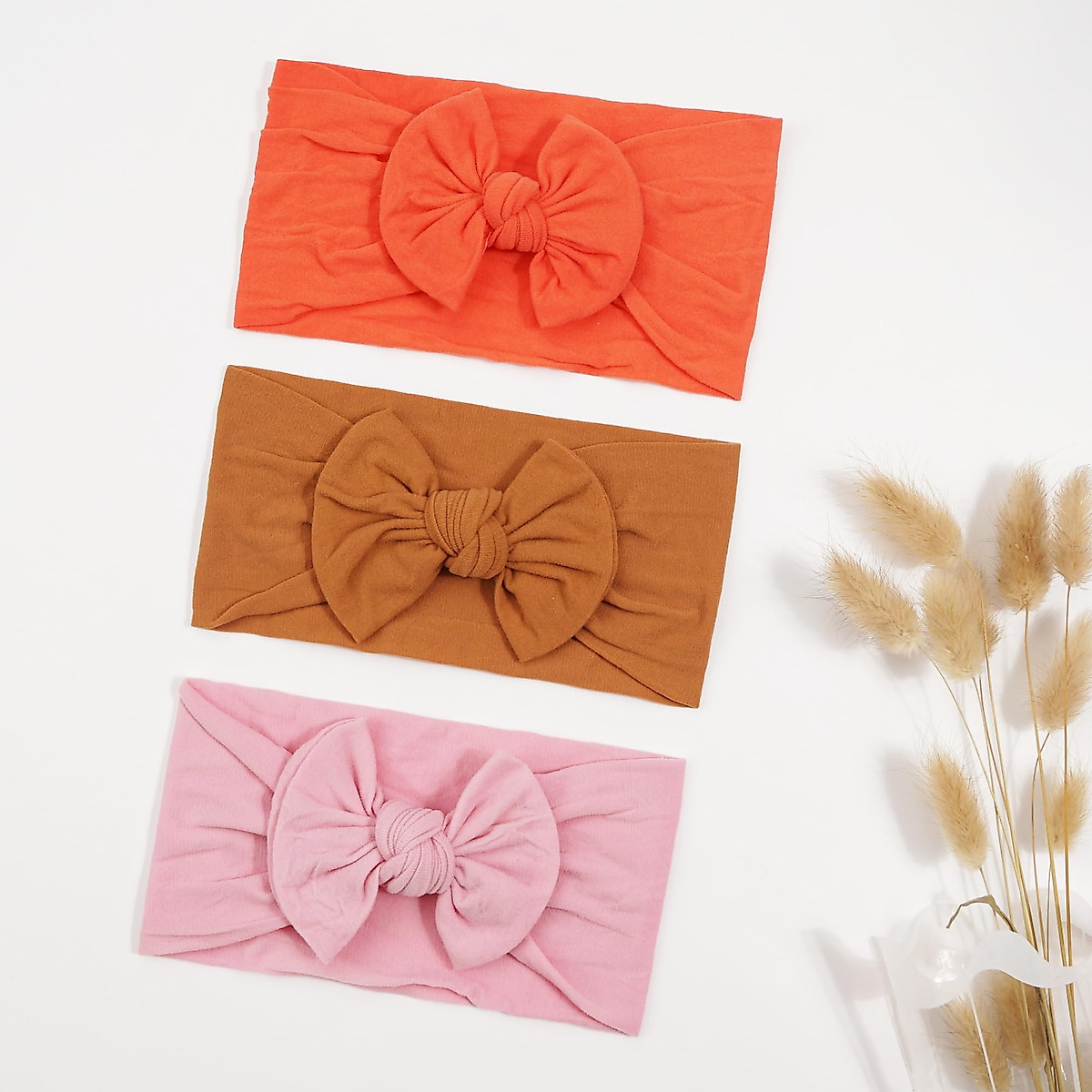 10PCS Baby Nylon Headbands Bowknot Hairbands 5Inch Hair Bows Elastics Hair Accessories for Baby Girls Newborns Toddlers Kids Children