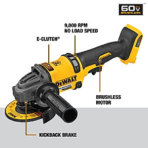 DEWALT FLEXVOLT 60V MAX* Angle Grinder with Kickback Brake Kit, 4-1/2-Inch to 6-Inch (DCG418X1)