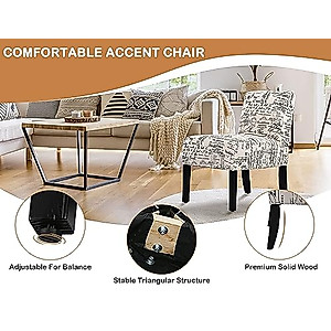 Small Bedroom Chair, Accent Chairs Set of 2, Side Chairs for Living Room, Armless Accent Chair for Bedroom, Modern Slipper Chair with Solid Rubber Wood Legs, White Accent Office Chair for Adults Kids