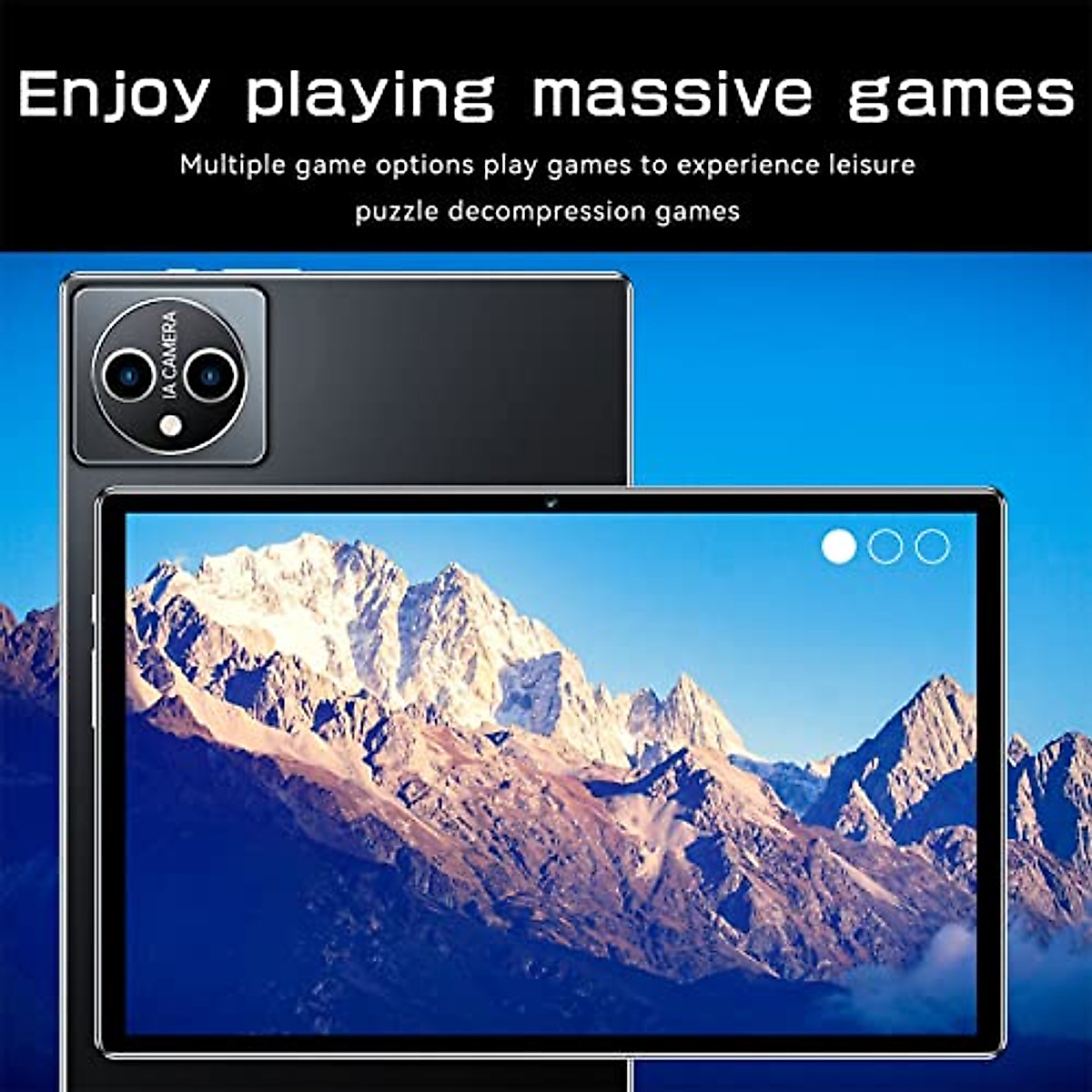 BROLEO FHD Tablet, 5G WiFi Black 10.1 Inch Tablet 100-240V for Reading (US Plug)