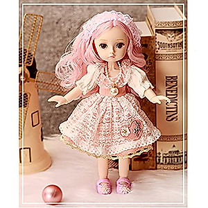 Little Bado Girls 1/6 SD BJD Doll 10 Inch 13 Removable Joints Dolls for Age 3+Year Old Girls Dolls Kids Dolls for Baby Cute Doll Toy with Clothes and Shoes Birthday for Girls Pink Hair