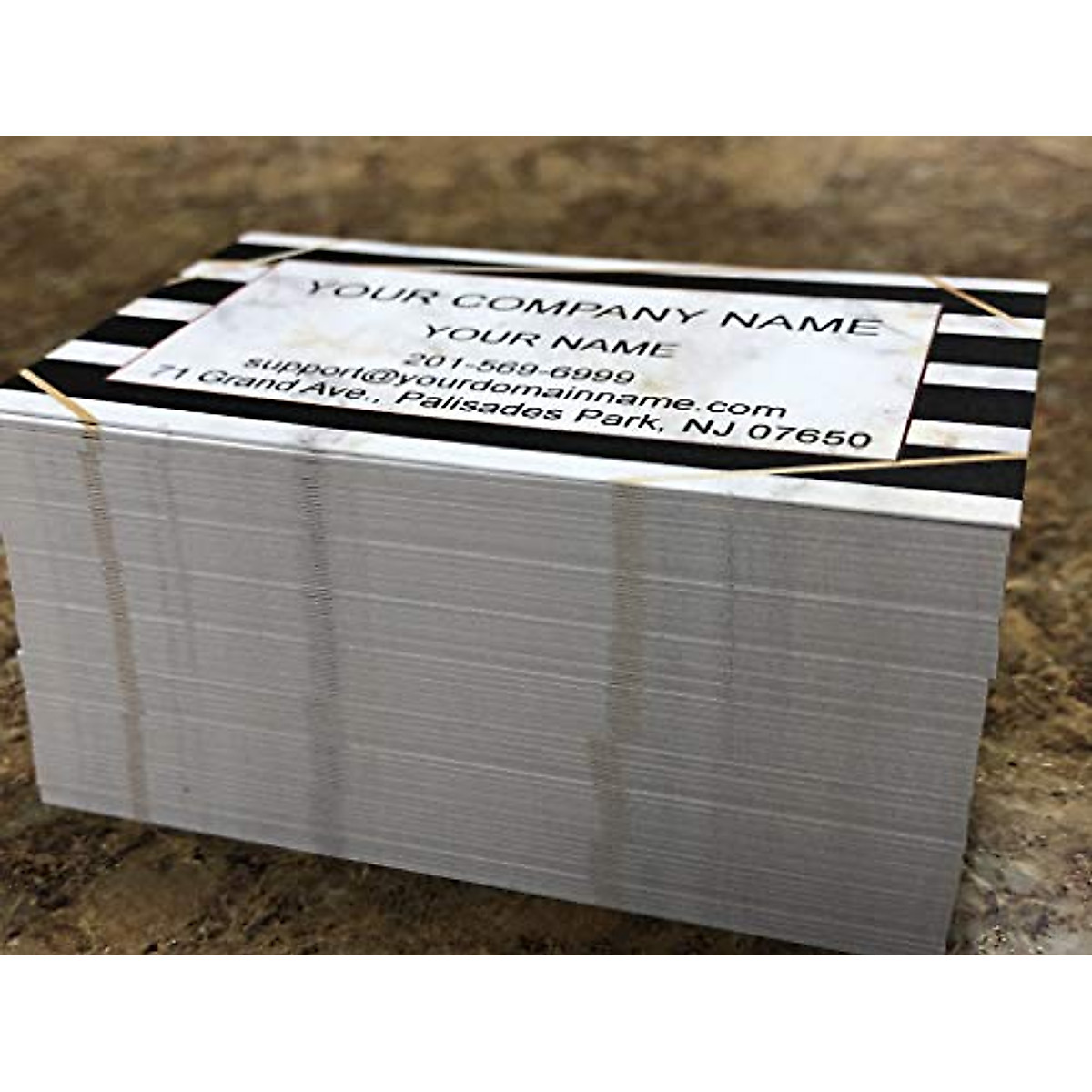 Custom Premium Business Cards 100 pcs Full color - Printed on Classic matte paper 14pt (114 lbs. 308gsm) (Marble Stripes), Made in The USA