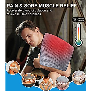 Heating Pads 12X24 INCH OCSOSO Heating Pad with Automatic Shut-Off 10 Temperature Levels, Fast Heating Technology Electric Heat Pad, Safe Heated Pads Electric for Back, Neck, Shoulder Pain Relief