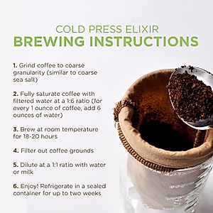 Tiny Footprint Coffee - Organic Cold Brew & Press Elixir | Blend of Light & Dark Roasts | Shade-Gown Ground Coffee, Carbon Negative, 16 Ounce