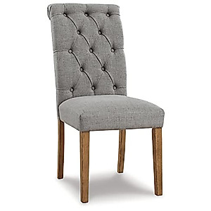 Signature Design by Ashley Harvina French Country 19" Tufted Upholstered Dining Chair, 2 Count, Gray