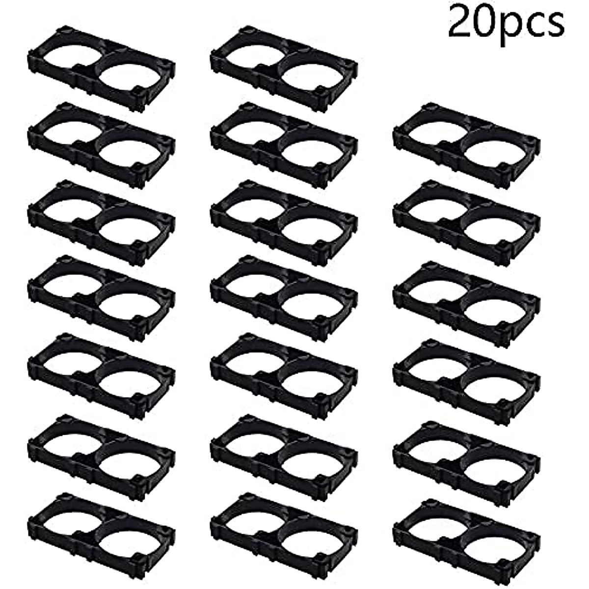 Heyiarbeit 20Pcs Double Tandem 32650 Lithium Battery Holder Cell Spacer Bracket for DIY Battery Pack Hole Dia 32.4mm/1.28"