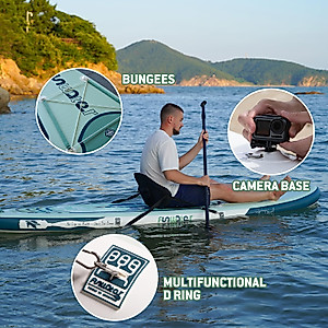 FunWater Inflatable Stand Up Paddle Board Ultra-Light Inflatable SUP Board Paddle Blow up Paddle Boards for Adults with SUP Advanced Accessories, Double-Ended Paddle, Seat, Pump, Backpack, Leash