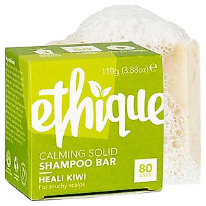 Ethique Heali Kiwi - Calming Solid Shampoo Bar for Dry, Itchy, Flaky, and Oily Scalps and Hair - Vegan, Eco-Friendly, Plastic-Free, Cruelty-Free, 3.88 oz (Pack of 1)