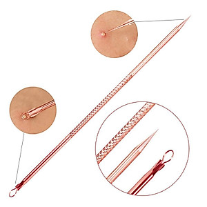 ZTRHYOO Blackhead Remover Pimple Comedone Extractor Tool Best Acne Removal Kit - Treatment for Blemish, Whitehead Popping, Zit Removing for Risk Free Nose Face Skin with Case(Rose, 4 Piece Set)