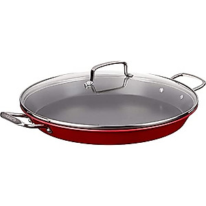 Cuisinart ASP-38CR 15-Inch Paella Pan With Lid, Red
